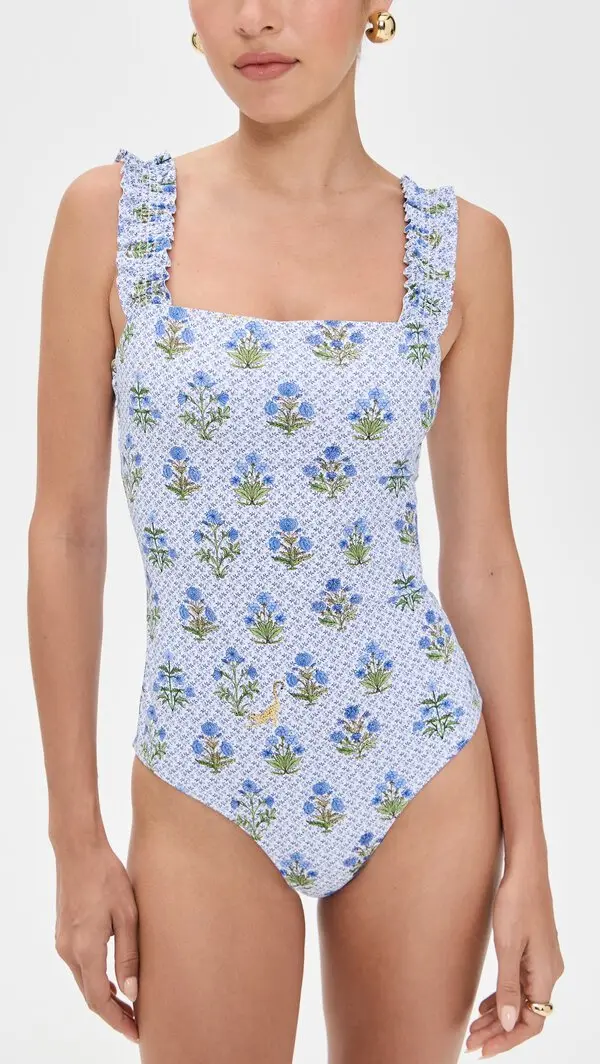 Hill House Home The Teagan Piece In Block Print, Blue - 30% Off